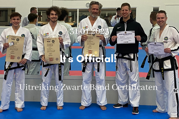 Uitreiking Zwarte Band Certificaten - Taekwon-Do Nieuwegein